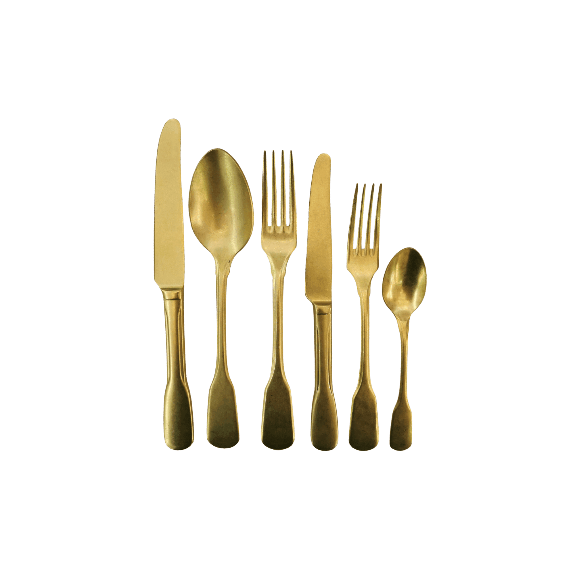 Mat Gold Cutlery Set 6 Pieces - Ugo Poggi